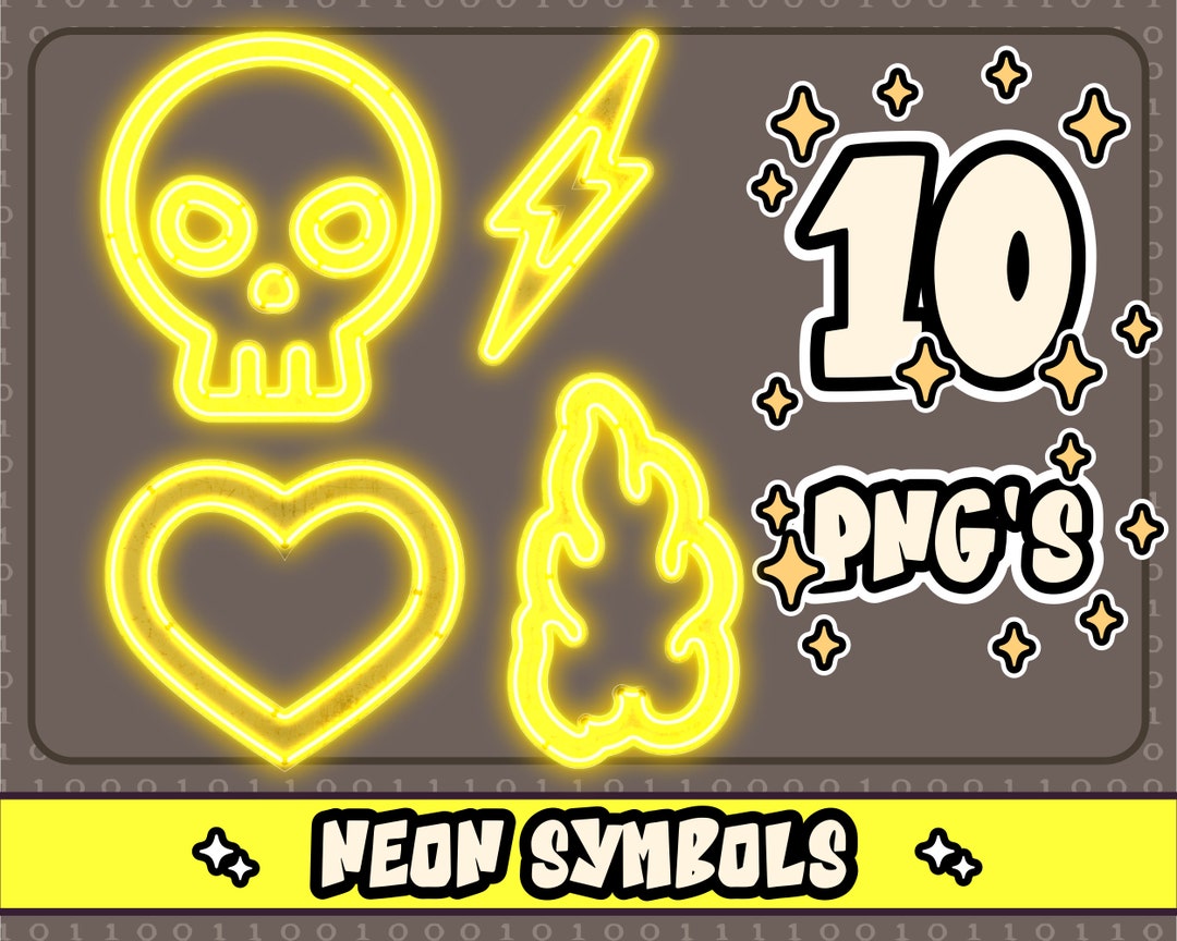 Realistic Yellow Neon Sign Clipart⎥symbols⎥trendy Png Clipart - Etsy