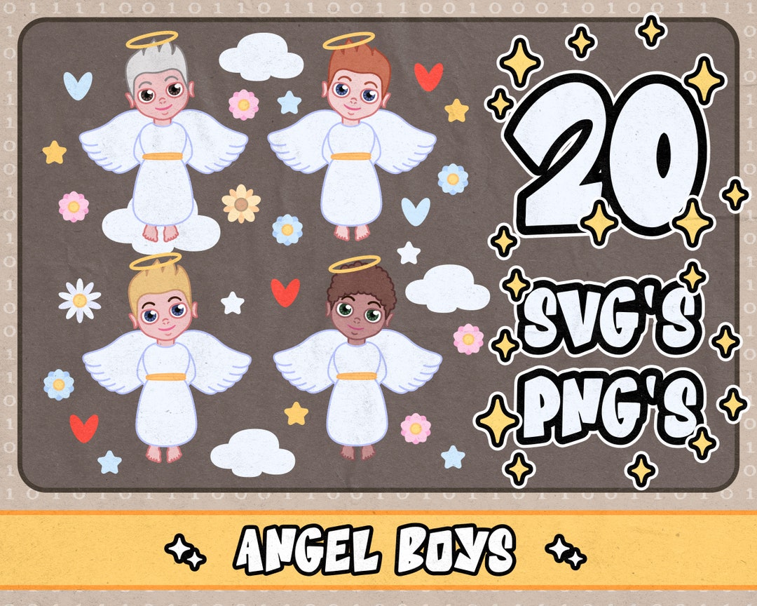 Angel Boy Clipartholy Svgcute Angel Svgsvg for Cricut and - Etsy