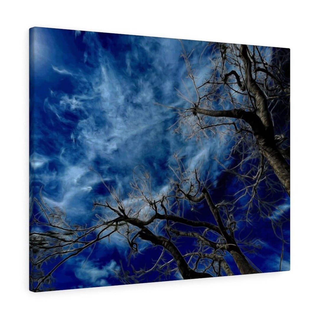 Tree Wall Art, Sky Wall Art, Tree Sky Canvas Art, Tree Painting, Clouds ...