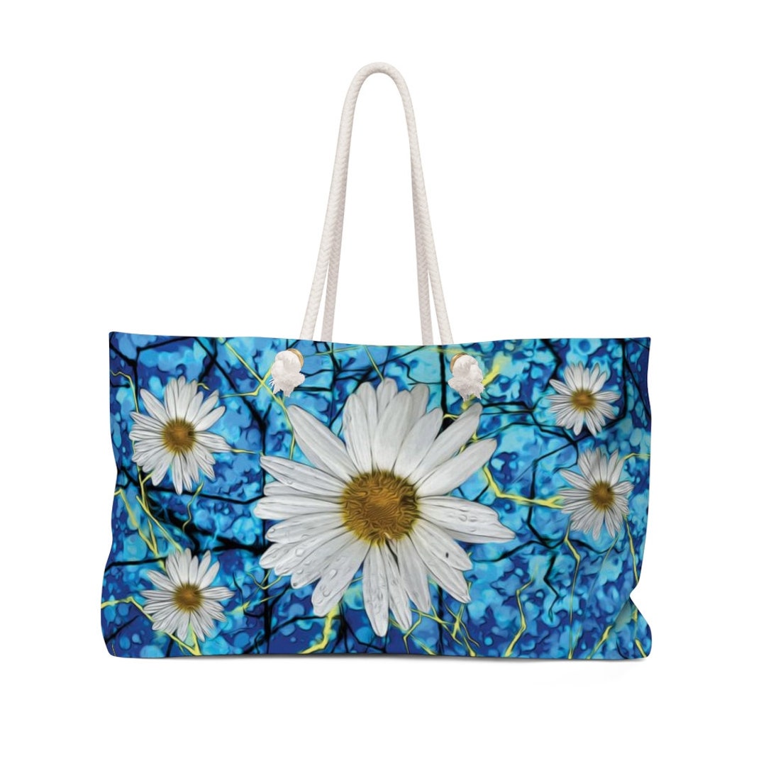 Daisy Flower Shoulder Bag, Weekender Bag, Flower Bag - Etsy