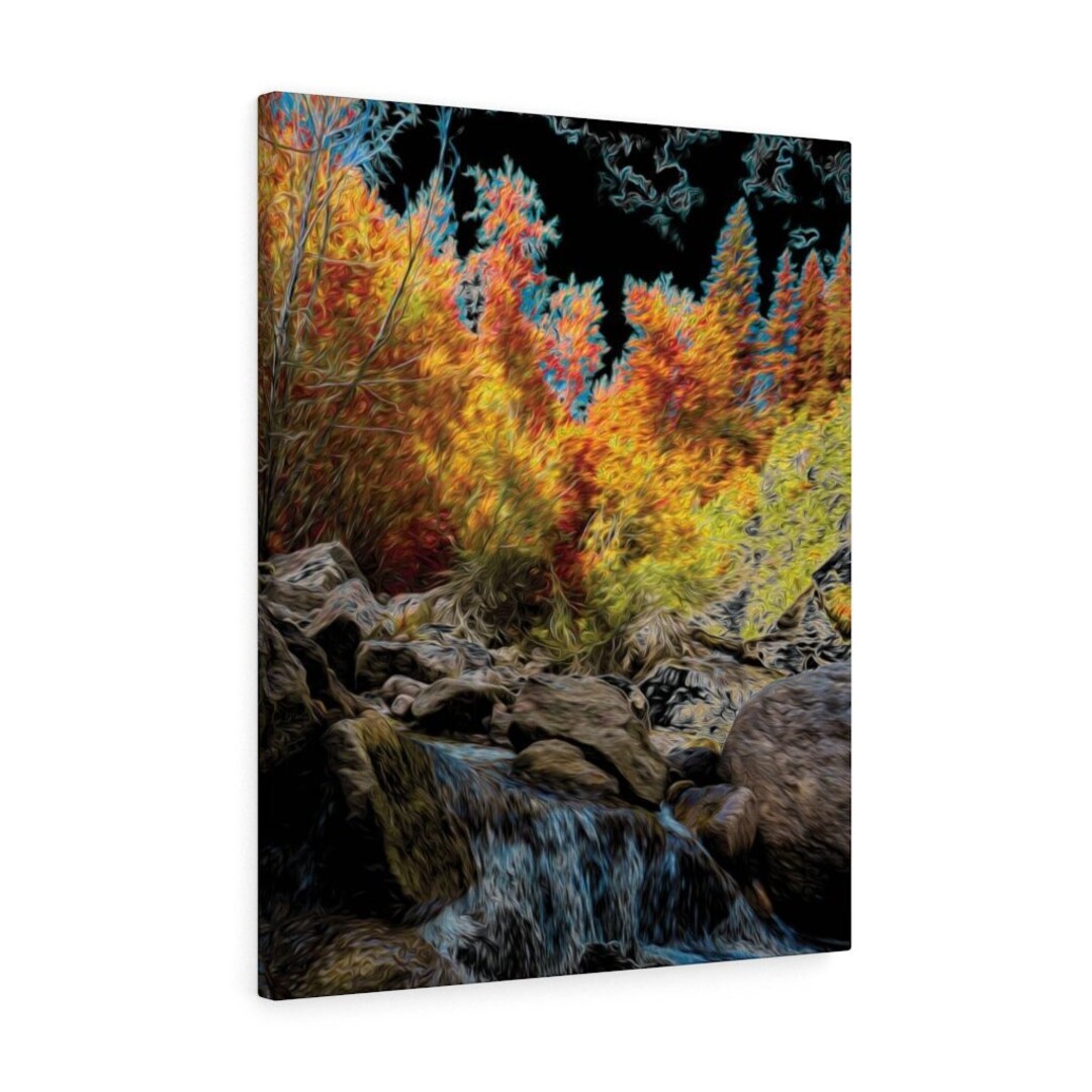 River Painting, Forest Wall Art, Colorful Artwork - Etsy