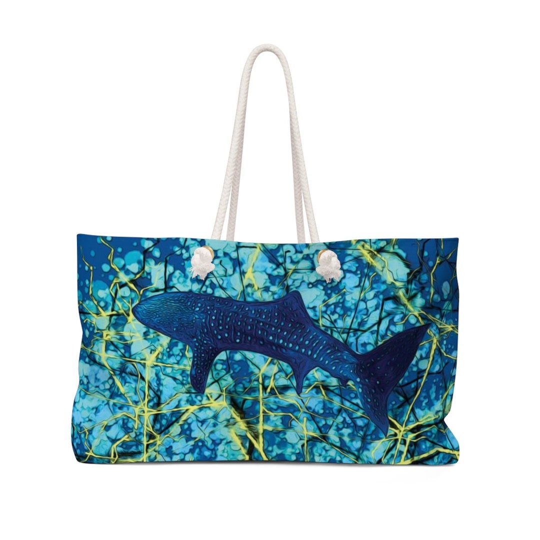 Whale Shark Beach Bag, Weekender Bag, Shoulder Bag, Ocean Art - Etsy