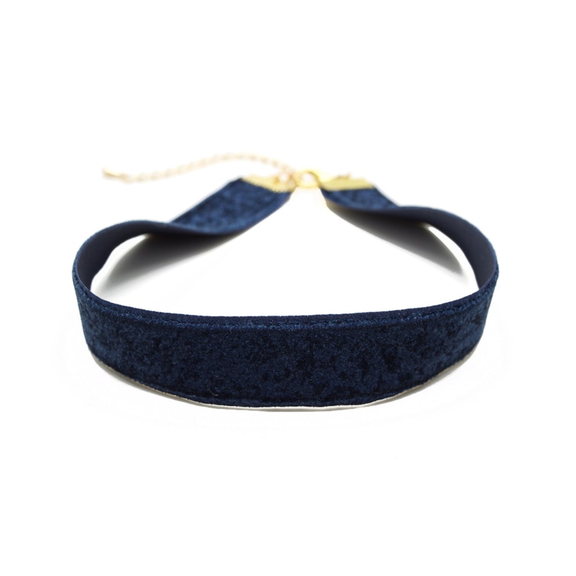 Dark Blue Velvet Choker Necklace Thick Velvet Choker Dark - Etsy