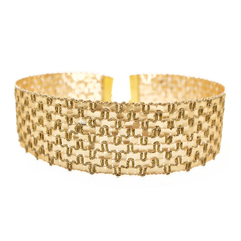 Gold Color Choker Necklace Gold Handcrafted Choker Thick - Etsy