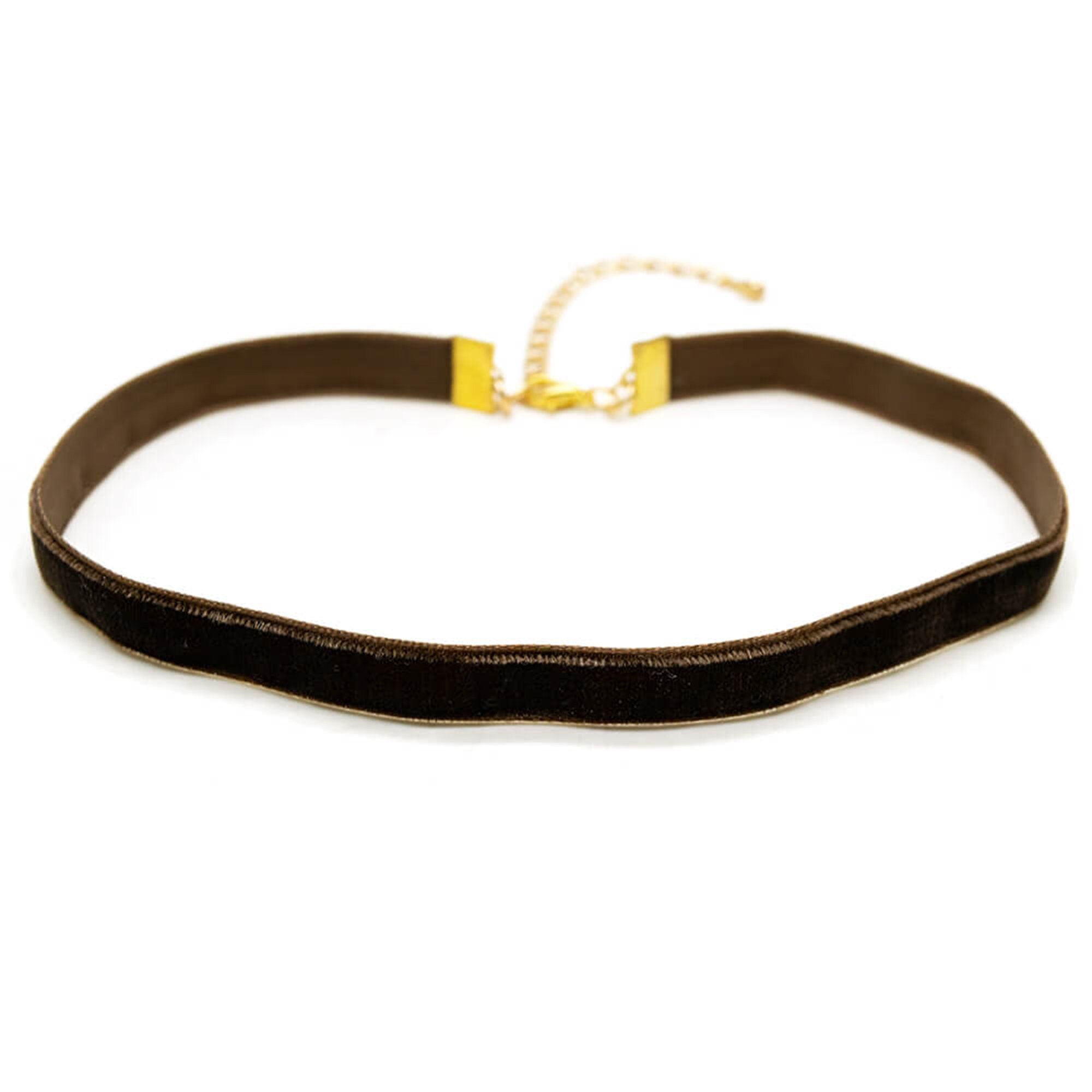 Brown Velvet Choker Necklace Velvet Choker Brown Choker Necklace Thin ...