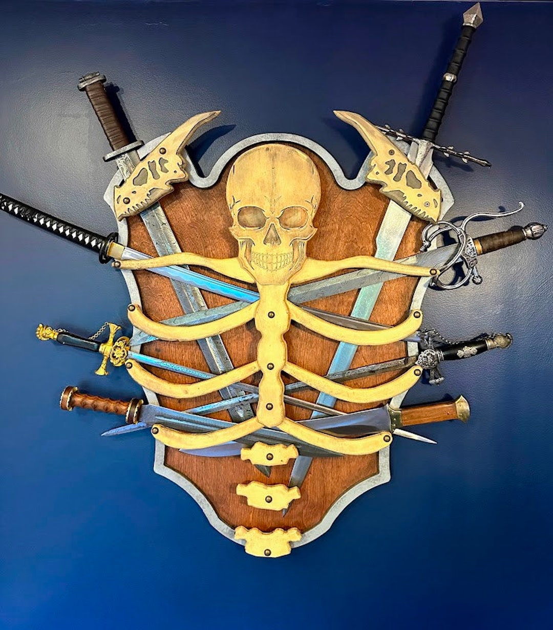 Sword Display Skeleton Shield Holds 10 Swords DIGITAL FILES and ...