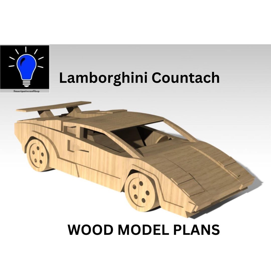 Lamborghini Countach DIY Wood Plans Plus DXF and SVG Files Laser Cut ...