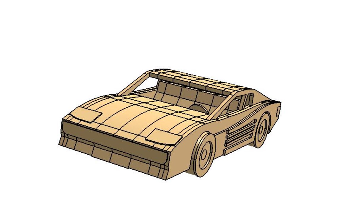 Ferrari Testarossa DIY Wood Plans Plus DXF and SVG Files Laser Cut Cnc ...