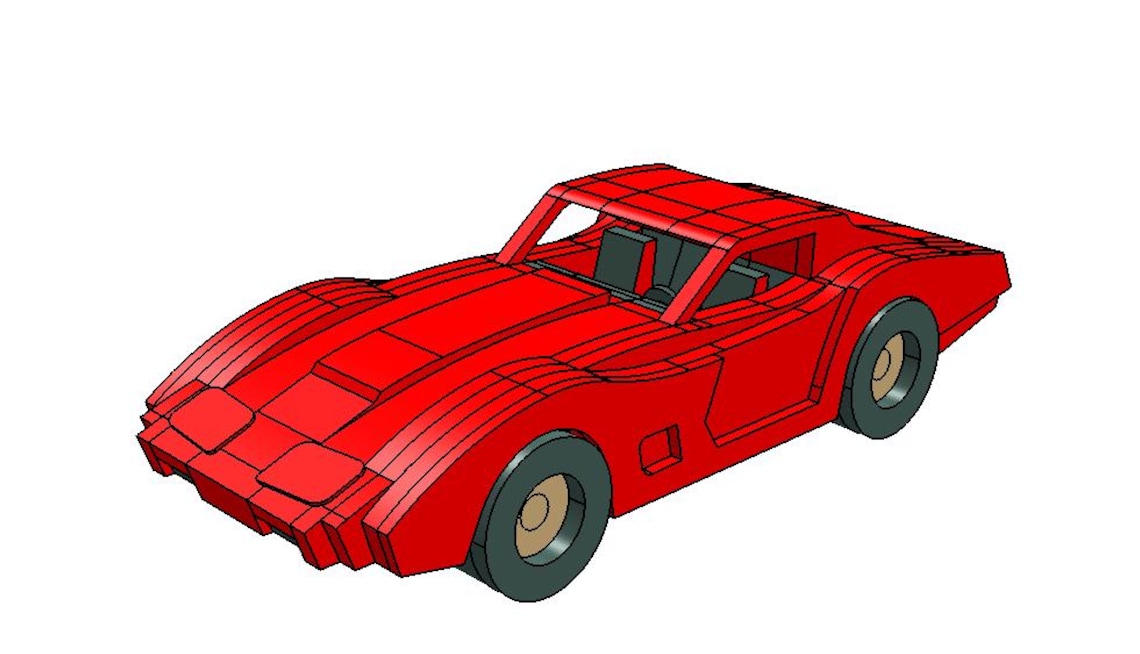 Chevrolet Corvette Stingray DIY Wood Plans Patterns Plus DXF and SVG ...