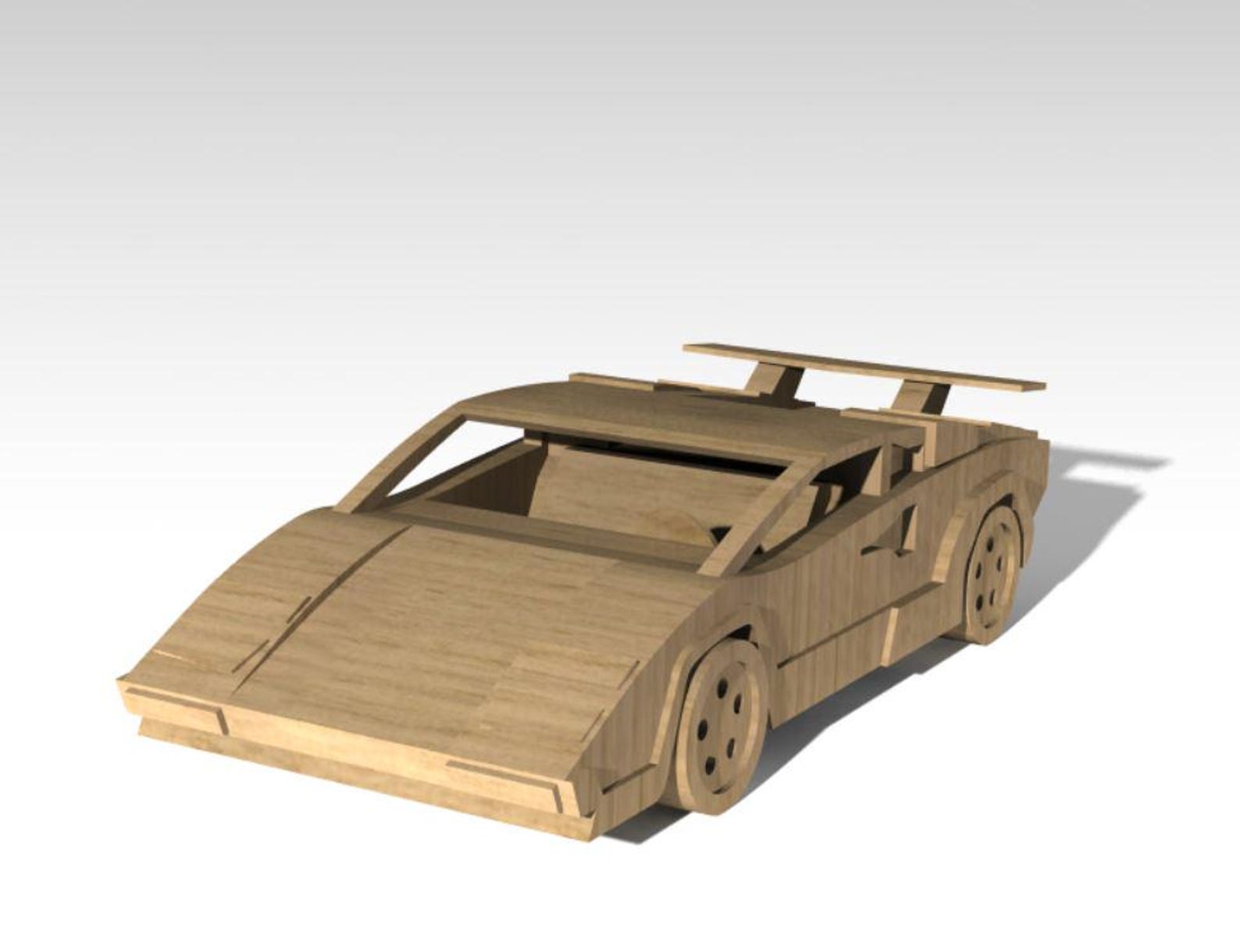 Lamborghini Countach DIY Wood Plans Patterns Plus DXF and SVG Files ...