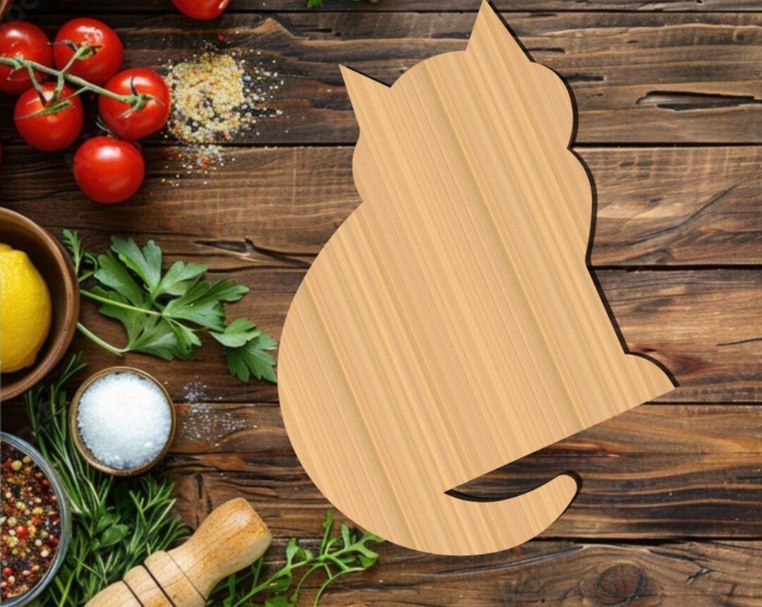 Cat Chopping Board Digital Template Unique DIY Kitchen Décor Plus SVG ...