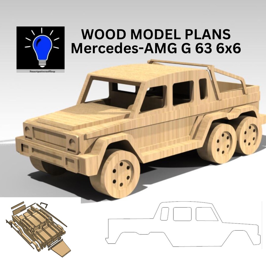 Mercedes AMG G 63 6x6 Model DIY Wood Plans Plus Dxf and SVG Files Laser ...