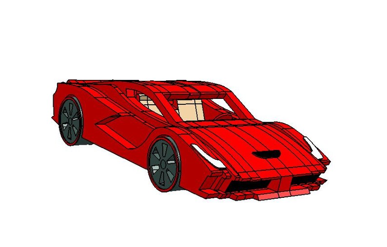 Ferrari Laferrari DIY Wood Model Plans Patterns Plus Dxf and SVG Files ...