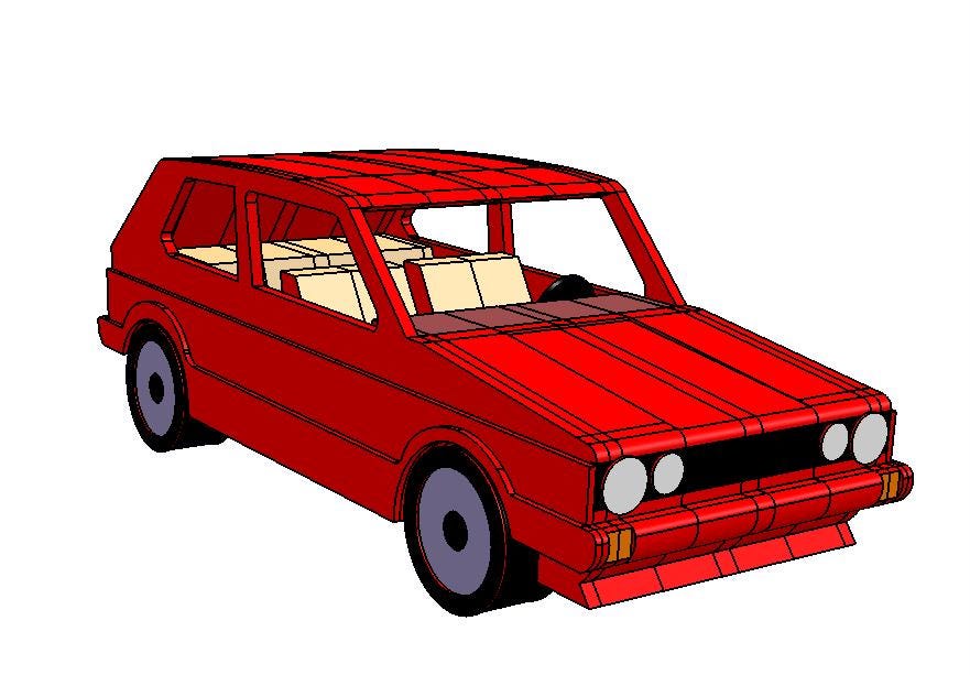 VW Golf Rabbit Wood Plans Plus DXF and SVG Files Laser Cut Cnc - Etsy