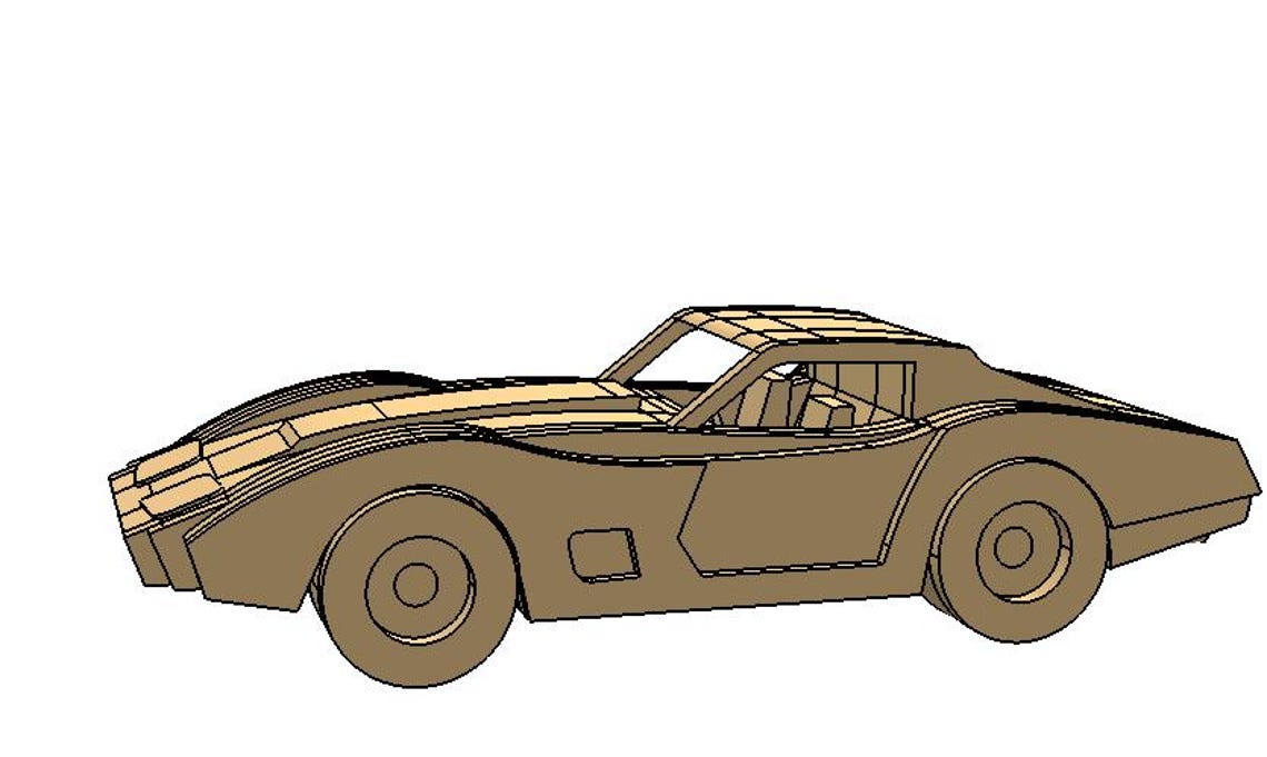 Chevrolet Corvette Stingray DIY Wood Plans Patterns Plus DXF and SVG ...