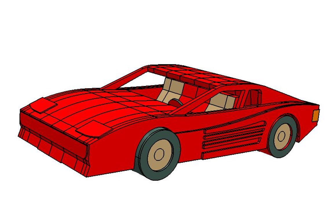 Ferrari Testarossa DIY Wood Plans Plus DXF and SVG Files Laser Cut Cnc ...