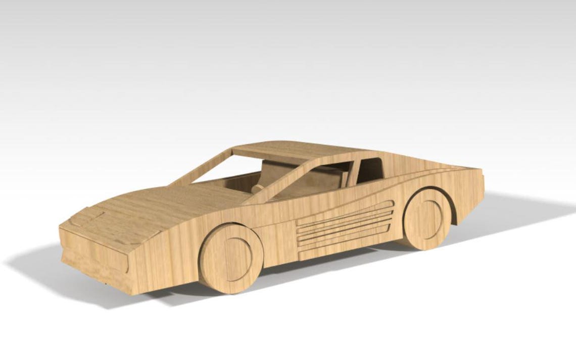 Ferrari Testarossa DIY Wood Plans Plus DXF and SVG Files Laser Cut Cnc ...