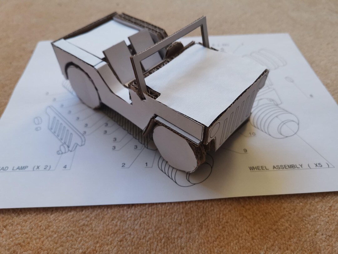 4X4 Car Easy to Follow Cardboard Plans Plus DXF and SVG Files - Etsy