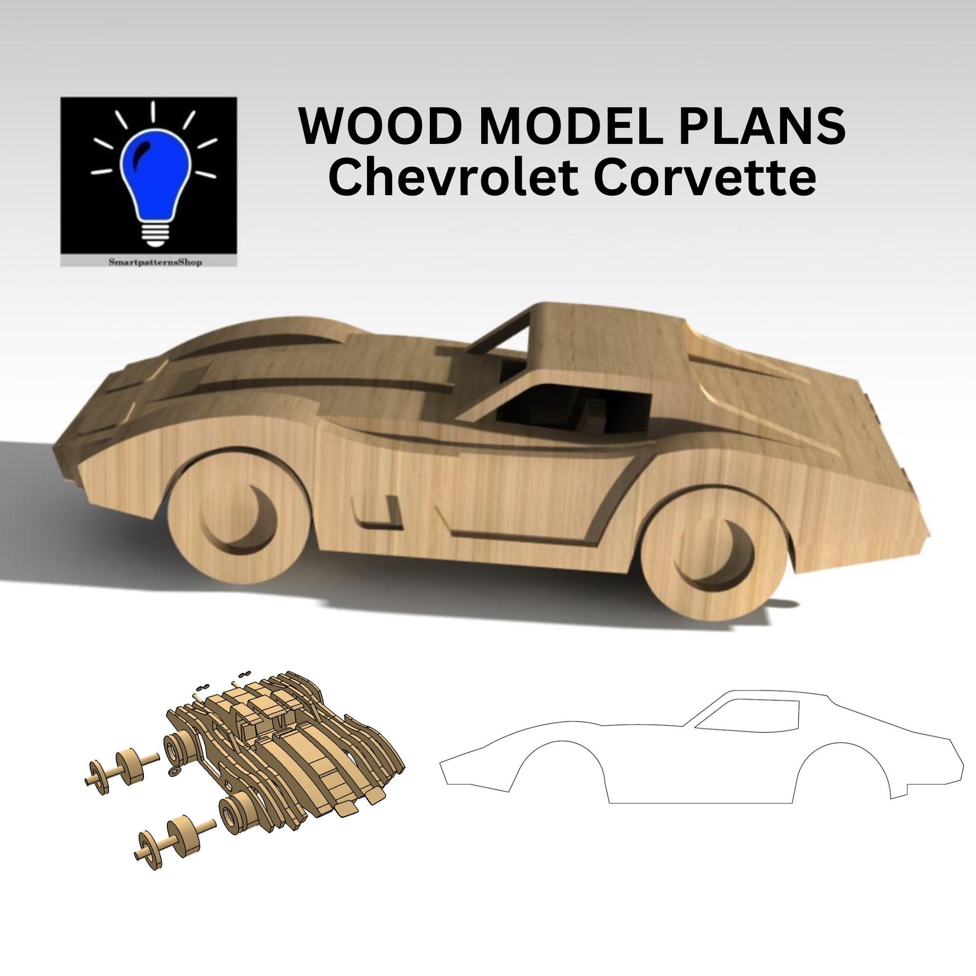 Chevrolet Corvette Stingray DIY Wood Plans Patterns Plus DXF and SVG ...