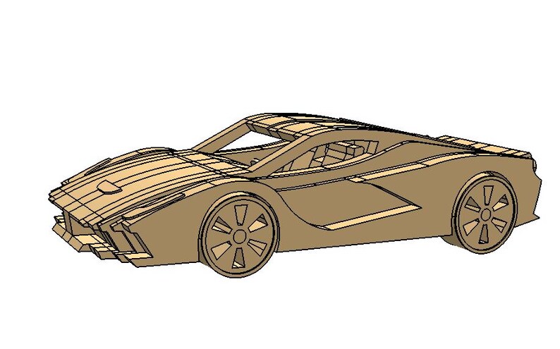 Ferrari Laferrari DIY Wood Model Plans Patterns Plus Dxf and SVG Files ...