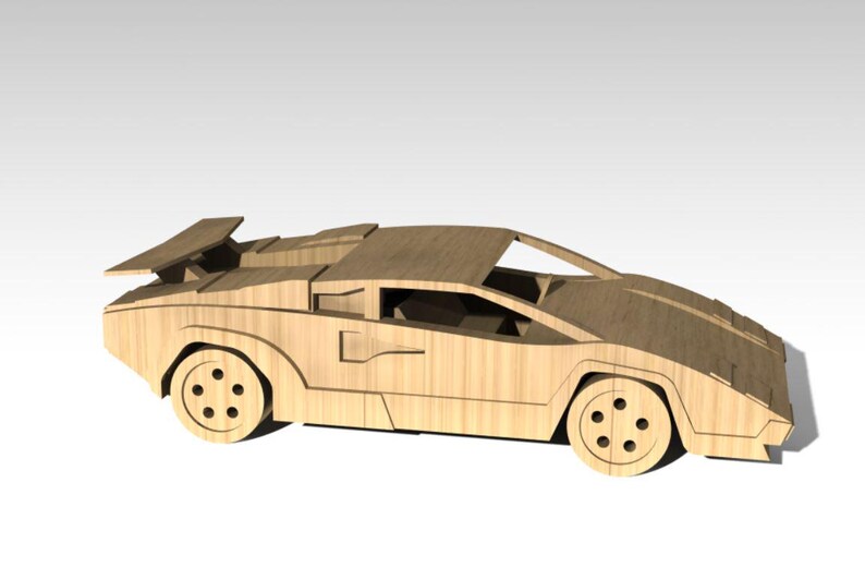 Lamborghini Countach DIY Wood Plans Patterns Plus DXF and SVG Files ...