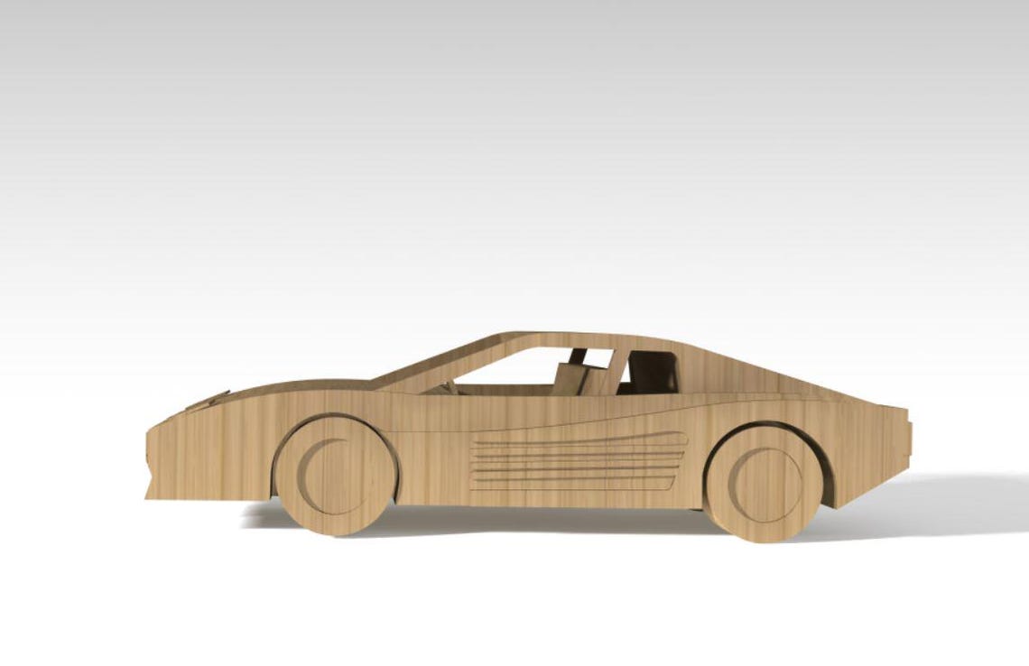 Ferrari Testarossa DIY Wood Plans Plus DXF and SVG Files Laser Cut Cnc ...
