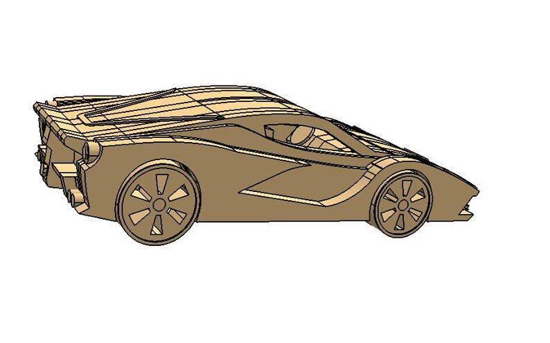 Ferrari Laferrari DIY Wood Model Plans Patterns Plus Dxf and SVG Files ...
