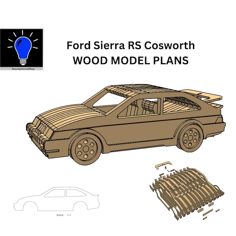 Ford Sierra RS Cosworth DIY Wood Model Plans Plus Dxf and SVG Files ...