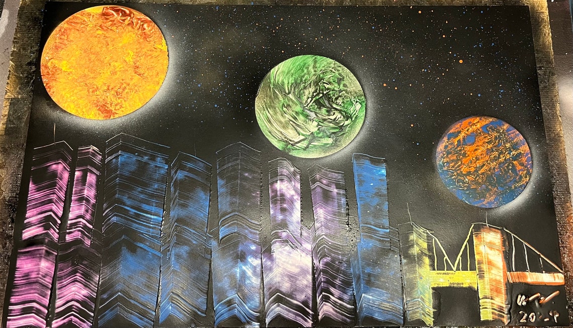 Painting Astral Skyline - Etsy