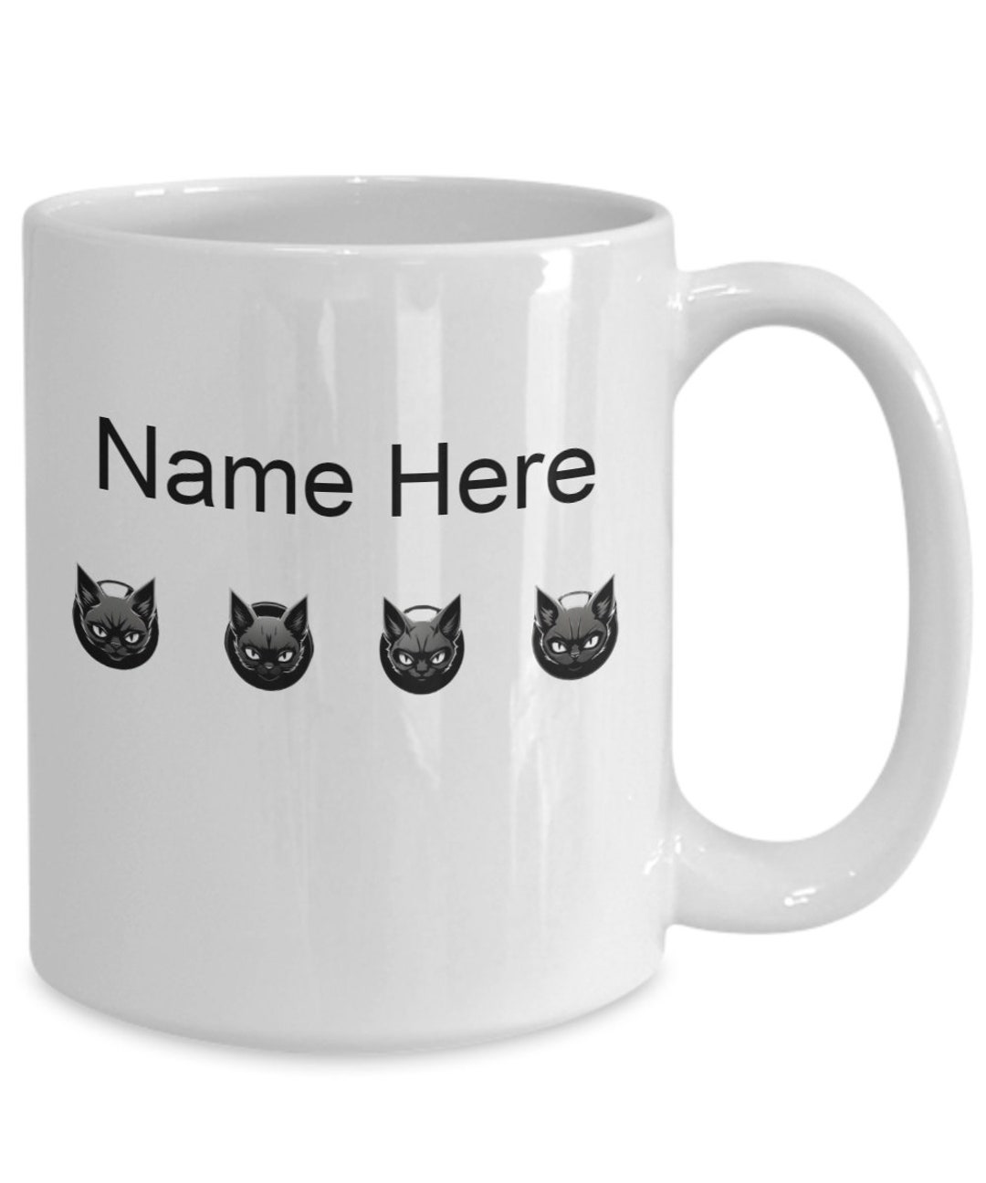 Grumpy Whiskers Bad Cat Mug for Feline Rebels Add Text - Etsy