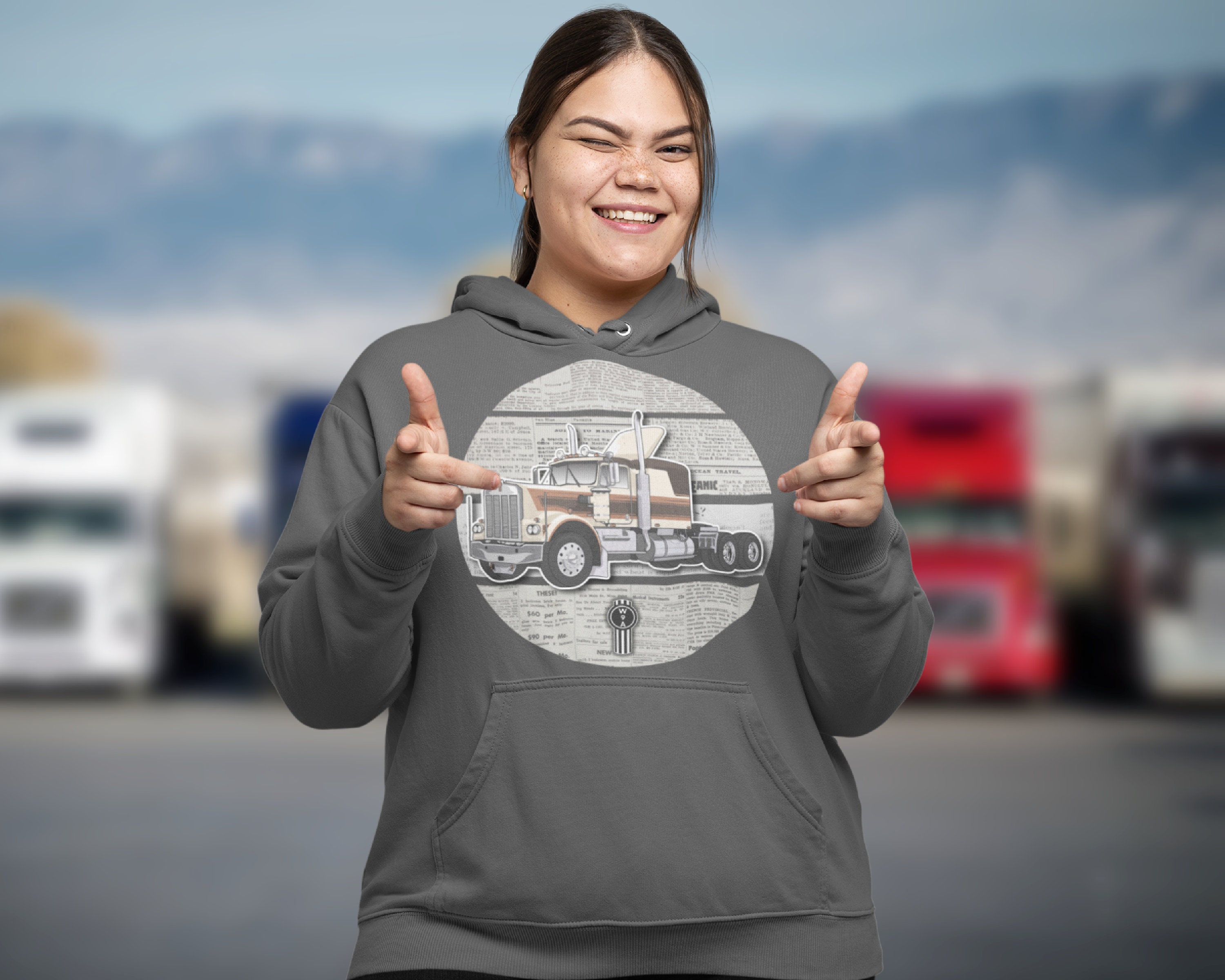 Kenworth W900 Semi Truck Classic Outline Design Tshirt Color Kenworth's ...