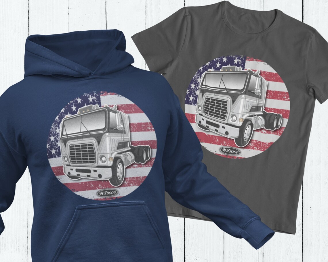 FRD Cabover WT9000 Classic Semi Truck Trucker T-shirt / Hoodie Vintage ...