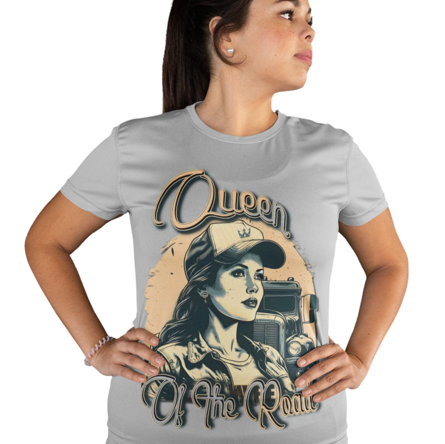 Queen of the Road Lady Trucker T-shirt - Etsy