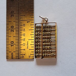 Vintage Abacus Charm Pendant 14K Gold 7/8 Inch by 9/16 Inch 2.4 Grams ...