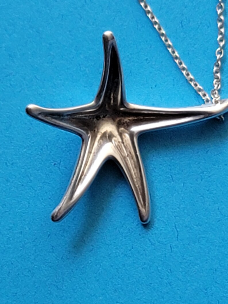 Tiffany & Co. Elsa Peretti Silver 28mm Large Starfish Pendant Necklace ...