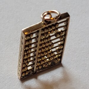 Vintage Abacus Charm Pendant 14K Gold 7/8 Inch by 9/16 Inch 2.4 Grams ...