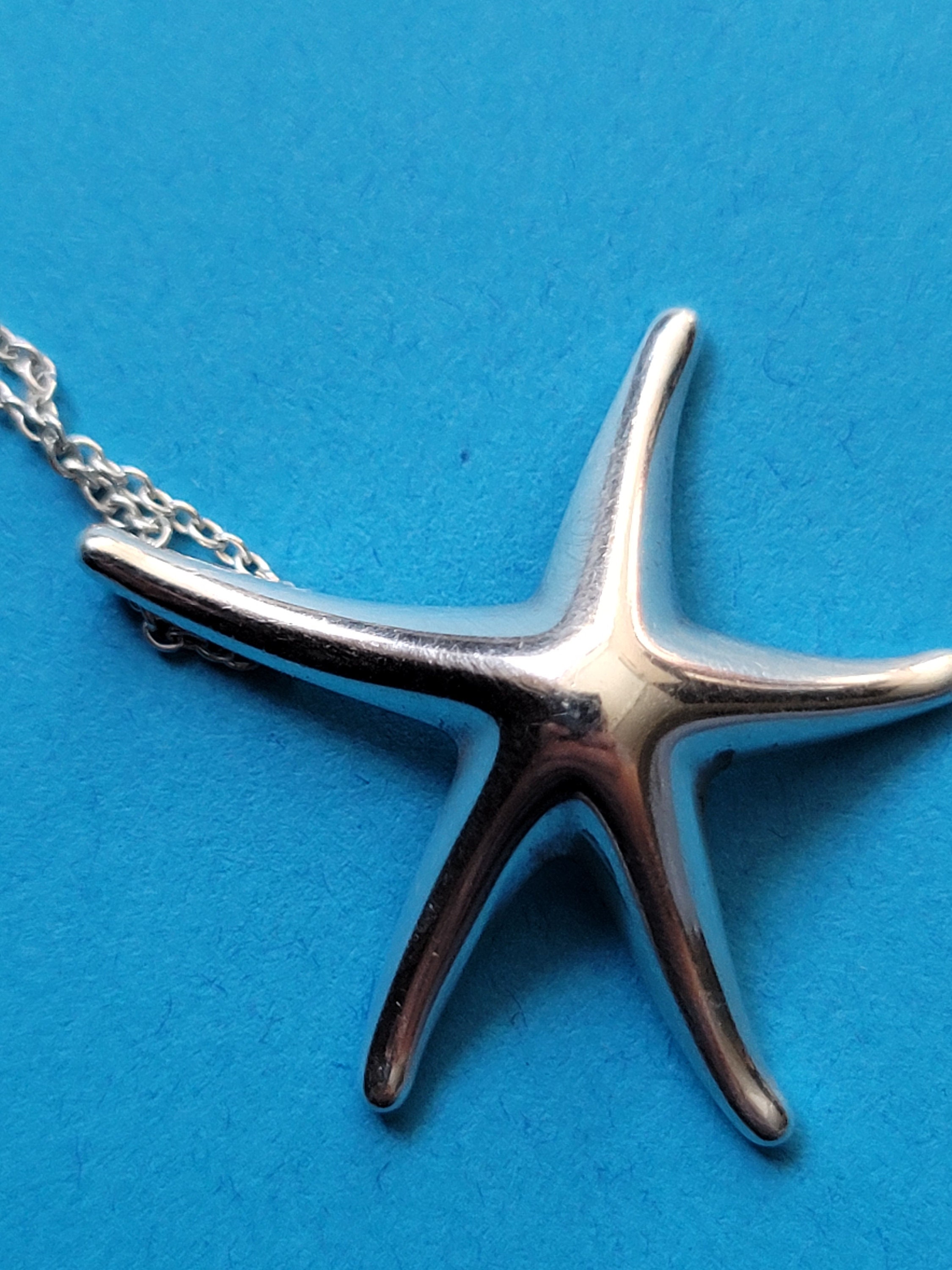 Tiffany & Co. Elsa Peretti Silver 28mm Large Starfish Pendant Necklace ...