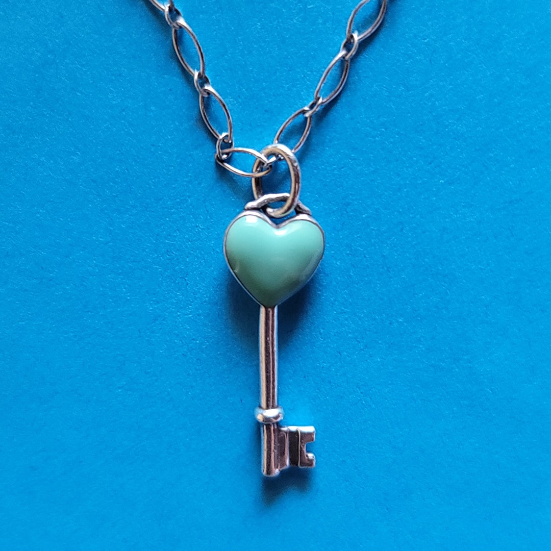 Tiffany and co heart necklace blue store