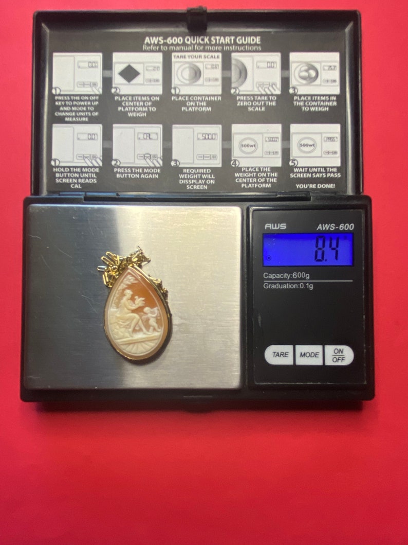 Teardrop Shell Cameo 18k Gold Necklace 8.4 Grams 24 Inches - Etsy