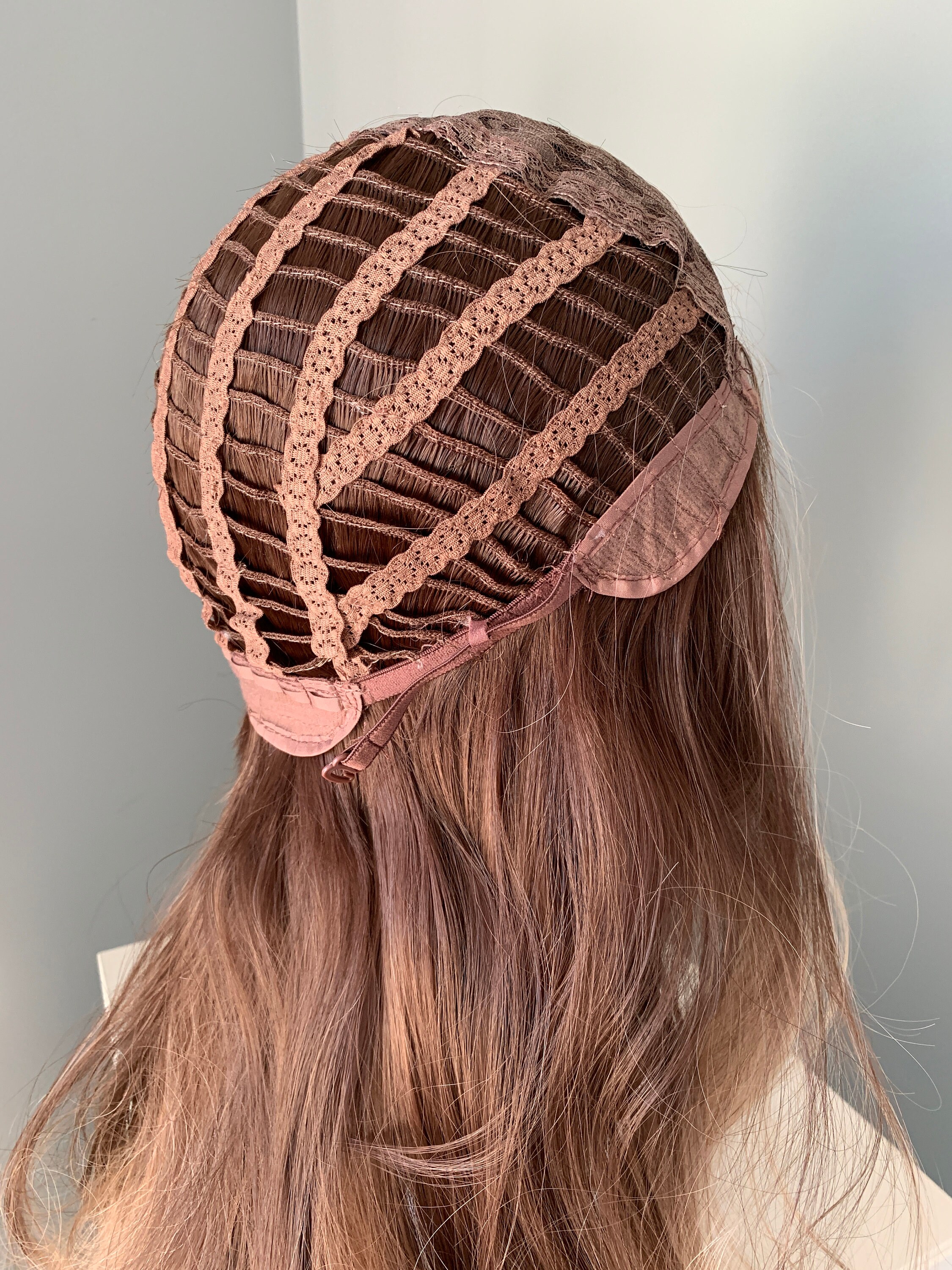 Ombre Brown Curled Wig With Blonde Highlights Gia - Etsy