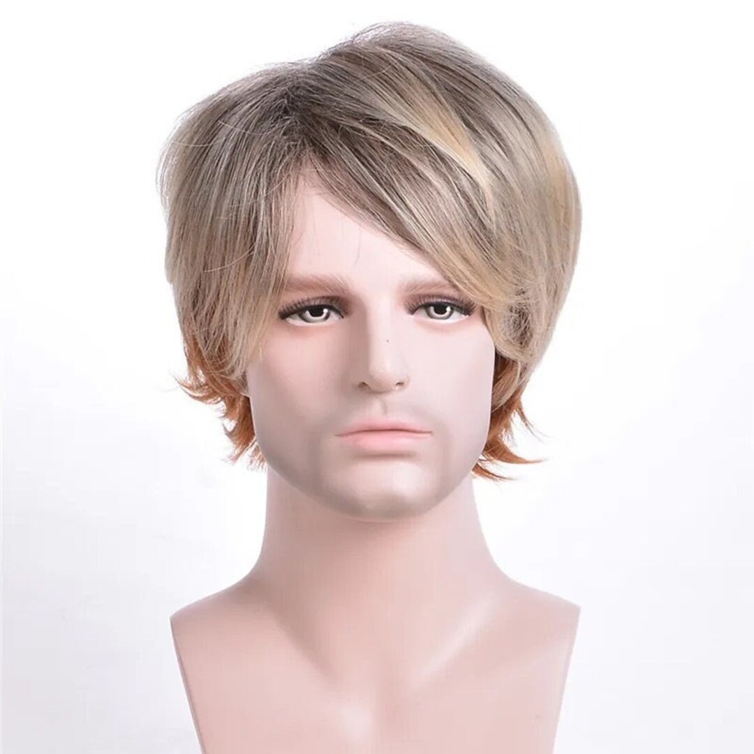 Men's Short Brown Costume Cosplay Synthetic Wig Chad - Etsy