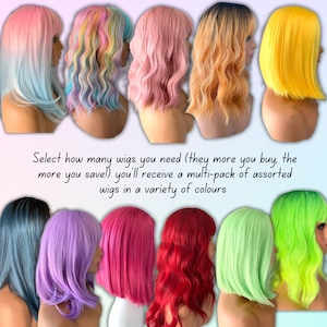 Bachelorette Party Wigs and Heart Shaped Sunglass Set, Wig Party ...