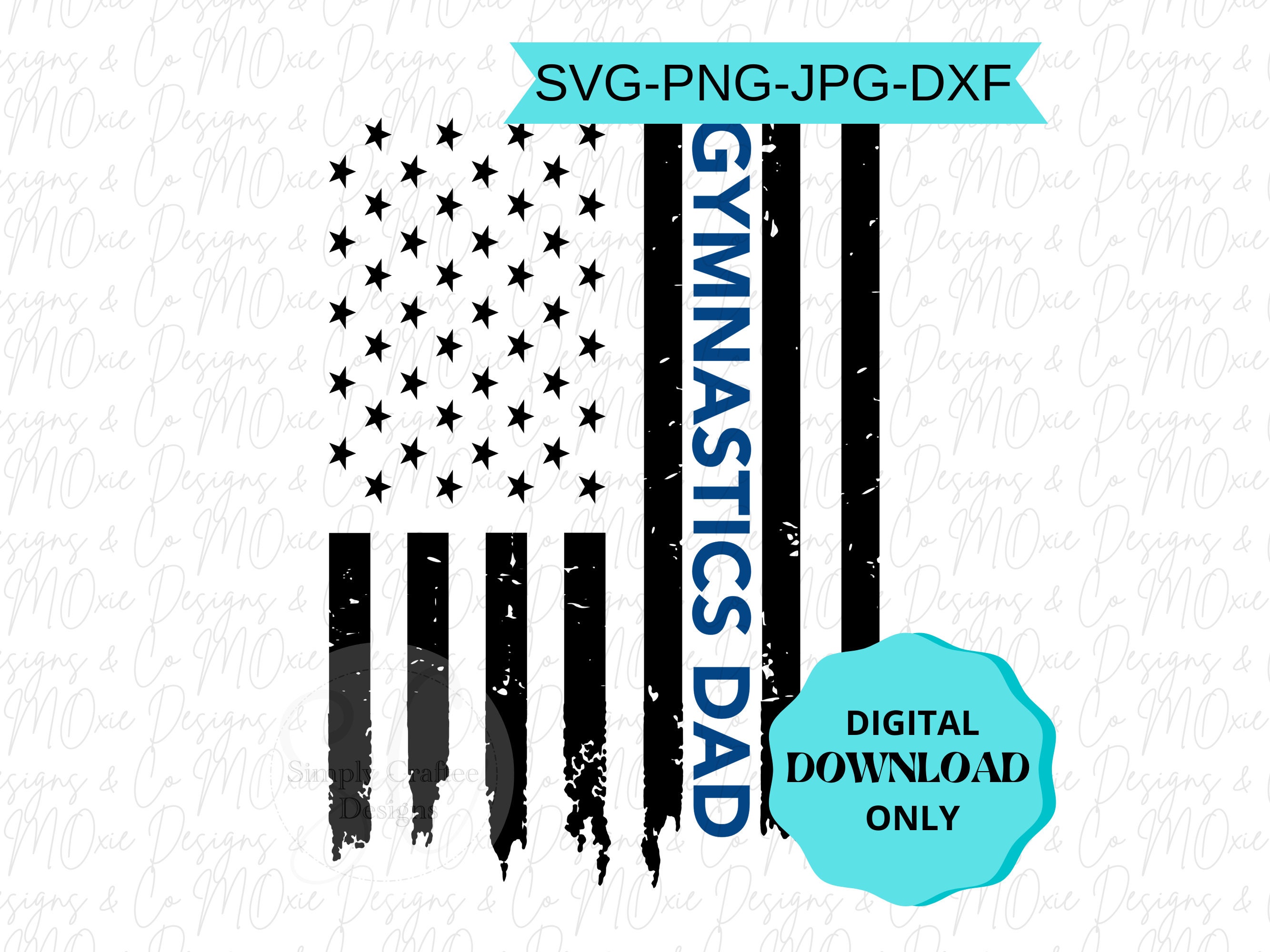 Gymnastics Dad Flag Design | SVG PNG Jpg Dxf | Sports Supporter Team ...