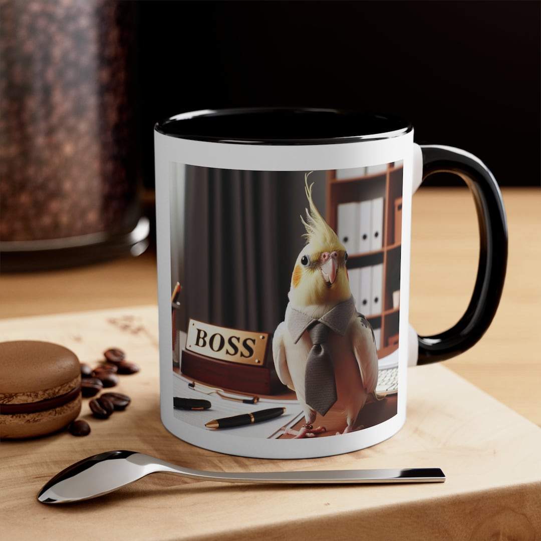 Cute Cockatiel Boss Gift for Her Gift for Her Pet Bird Mug Coffee Mug ...