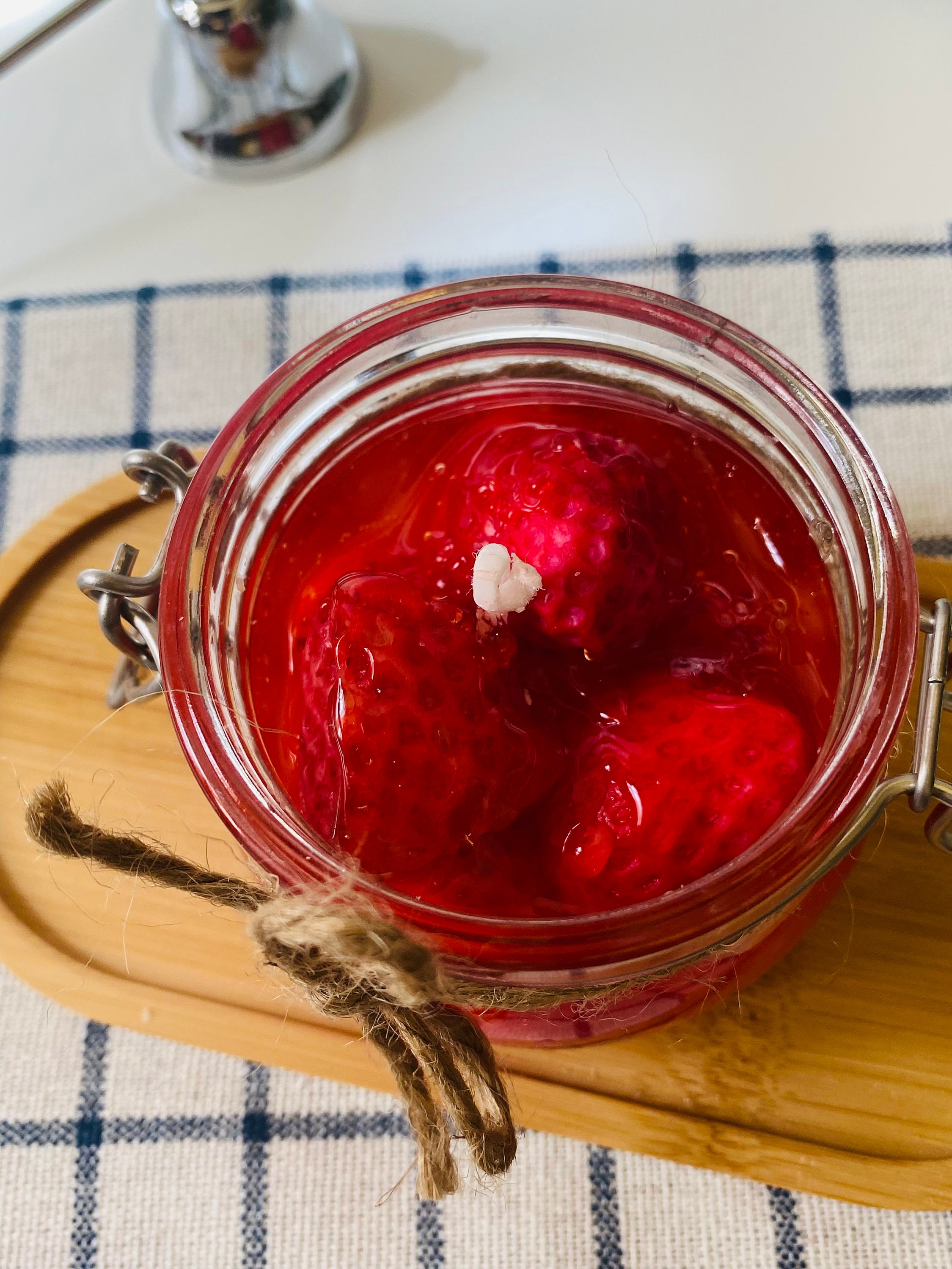 Strawberry Jam Jar Candle strawberry Candle,jam Candles,jar Candle,food ...