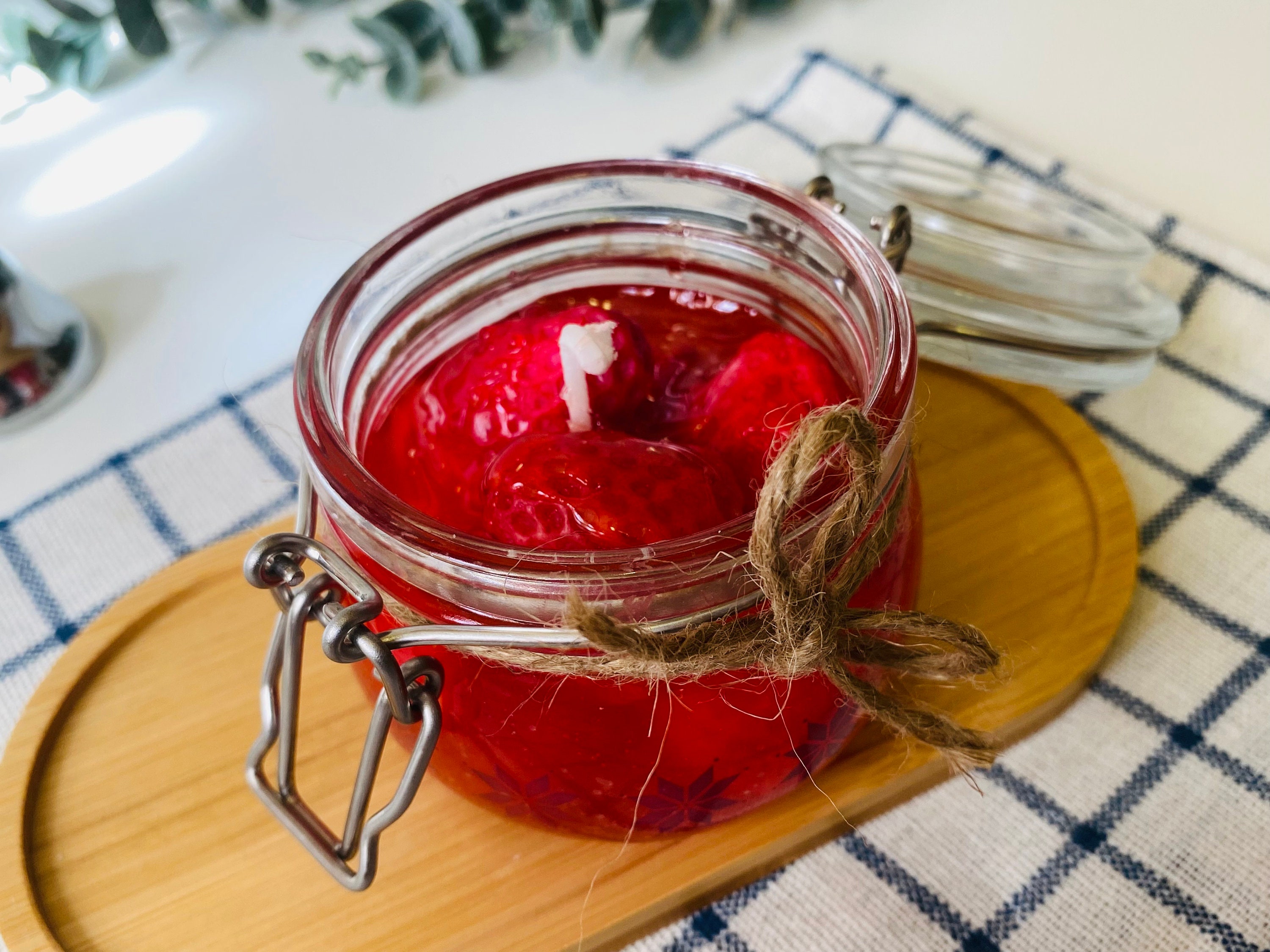 Strawberry Jam Jar Candle strawberry Candle,jam Candles,jar Candle,food ...