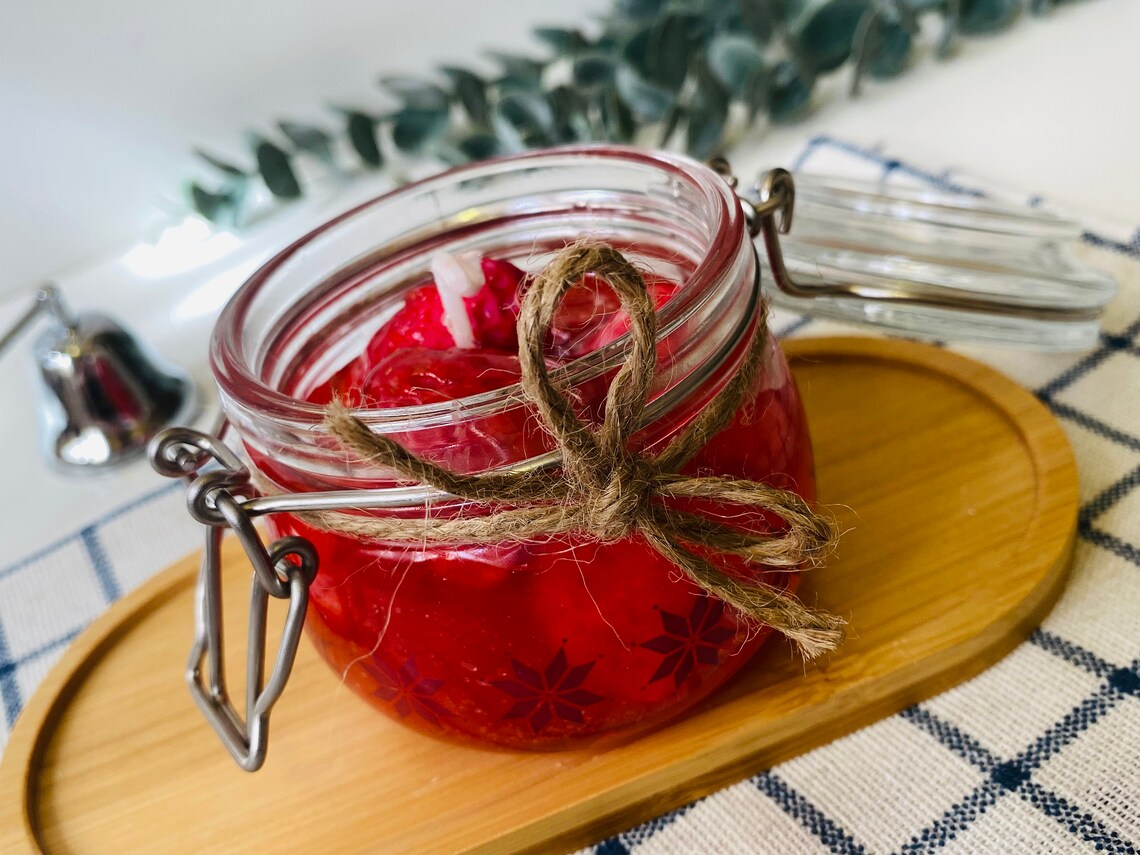 Strawberry Jam Jar Candle strawberry Candle,jam Candles,jar Candle,food ...