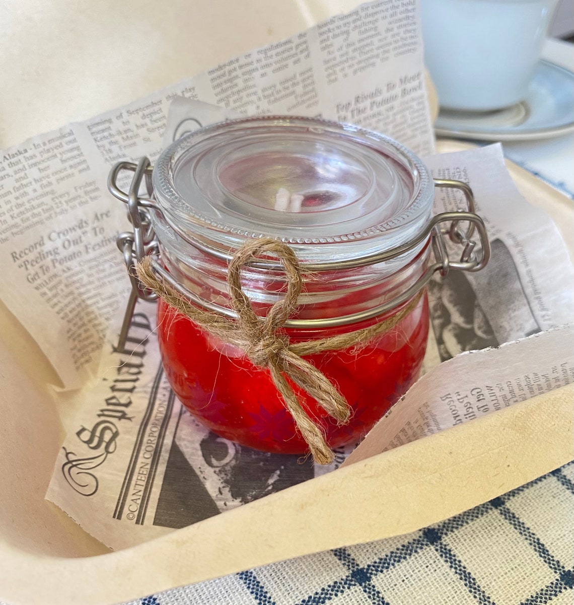 Strawberry Jam Jar Candle strawberry Candle,jam Candles,jar Candle,food ...