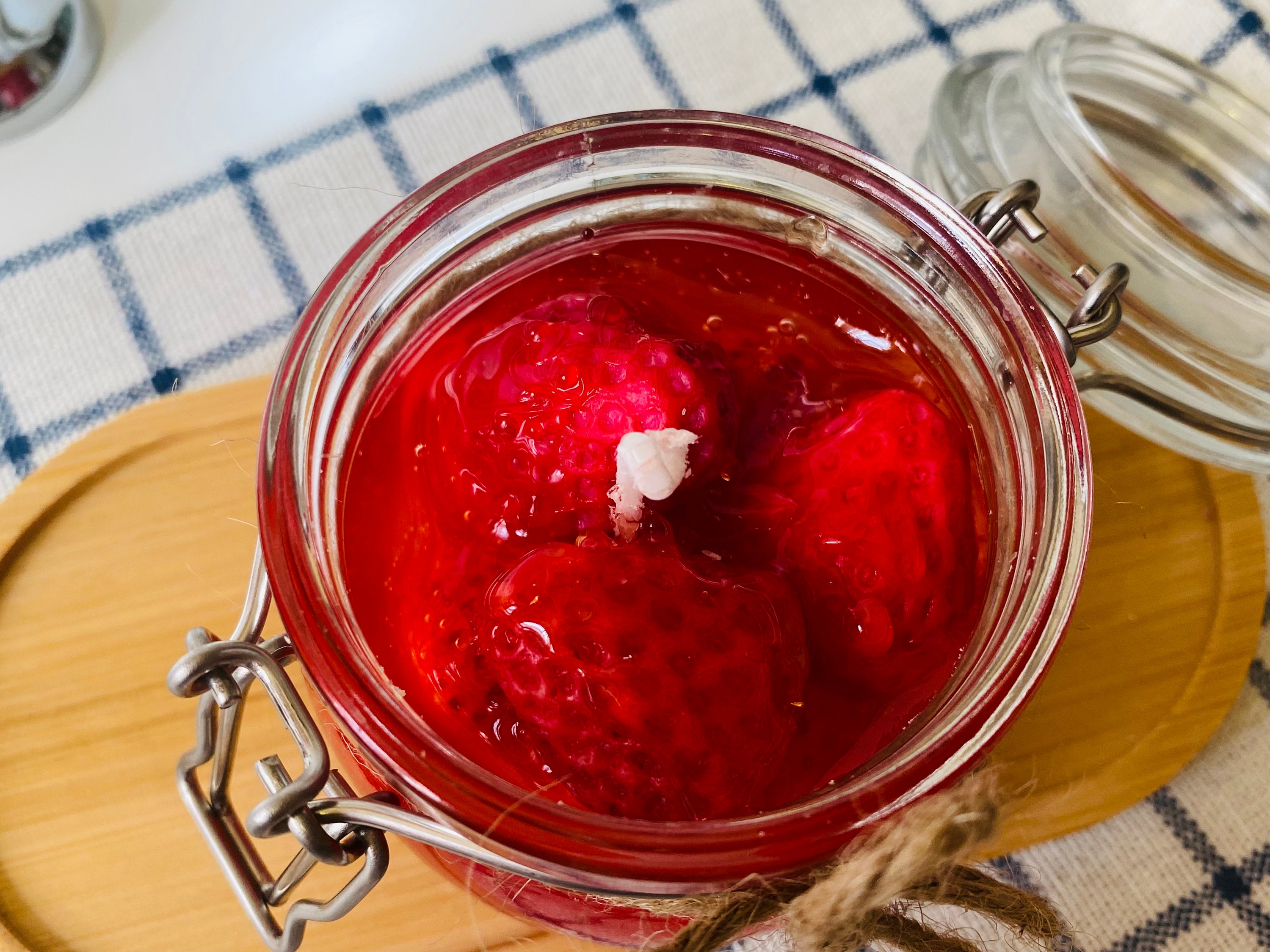 Strawberry Jam Jar Candle strawberry Candle,jam Candles,jar Candle,food ...