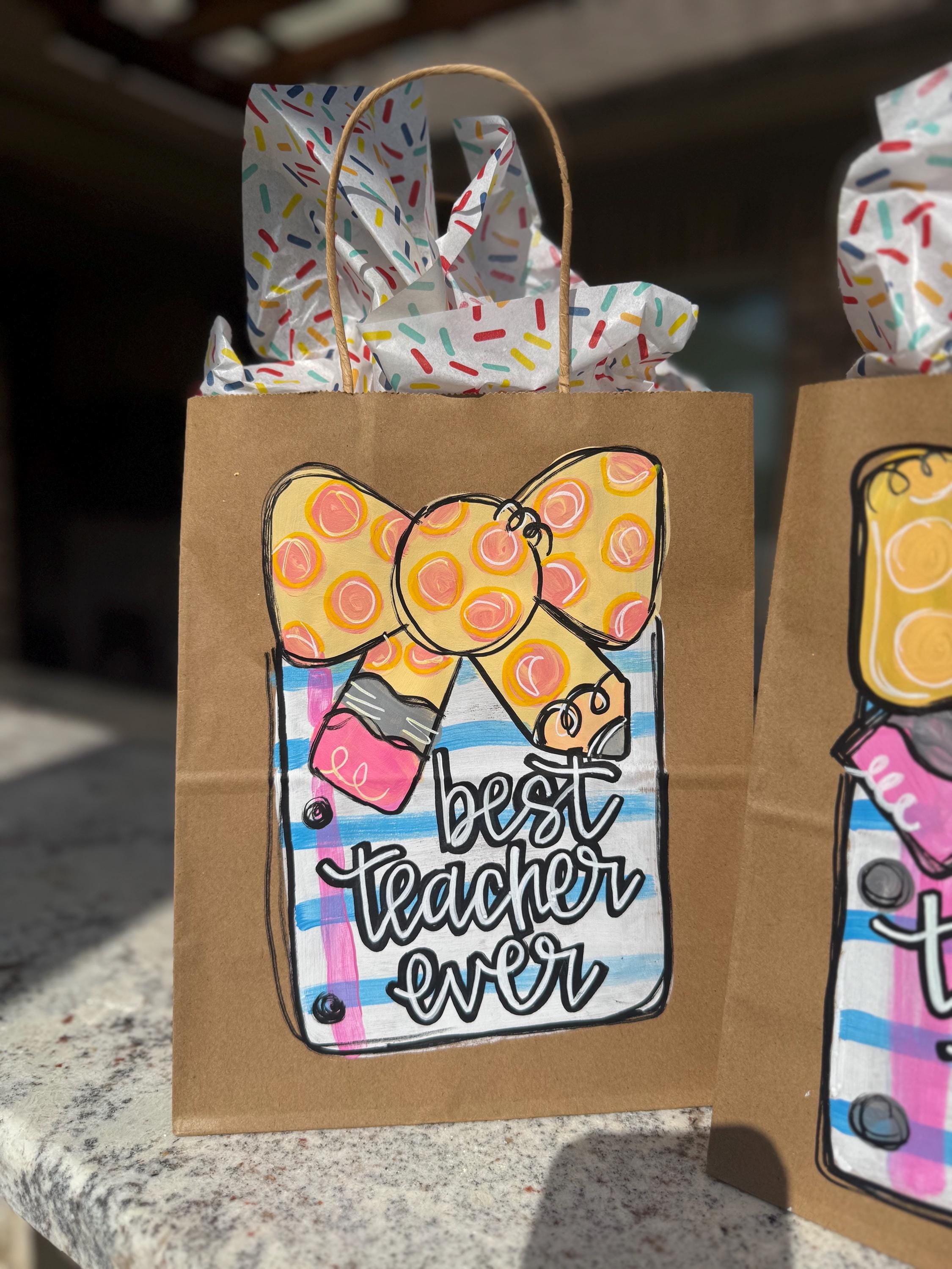 Hand Painted Teacher Appreciation Gift Bags - Etsy
